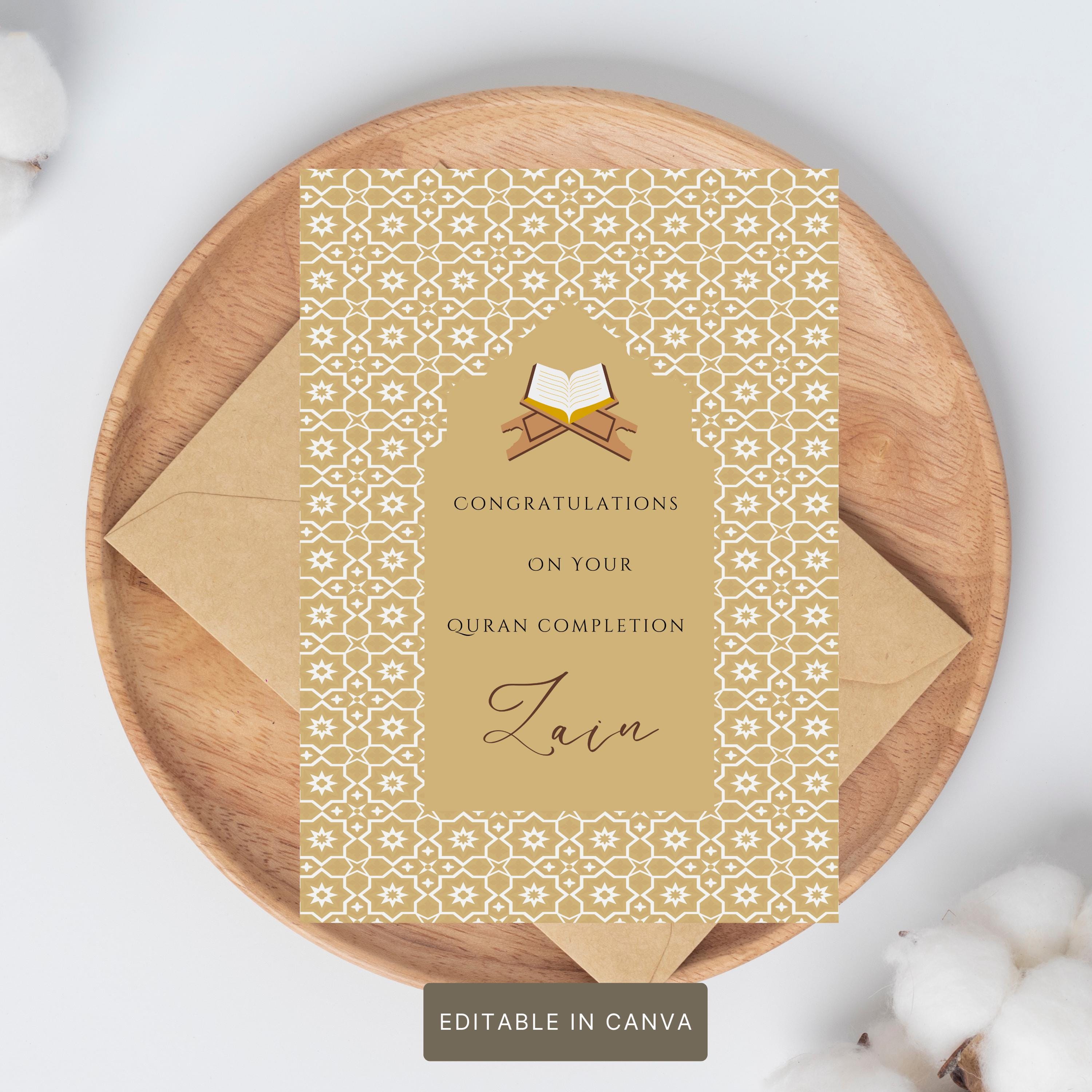Quran Completion Card, Ameen Ceremony Digital Keepsake, Khatam Quran ...