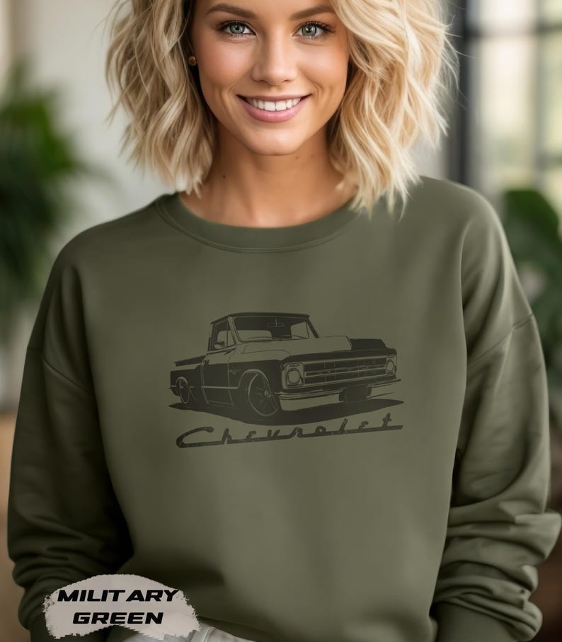 Chevy C10 Stepside Sweatshirt, Chevrolet C10 Sweatshirt, LOWERED C10 ...