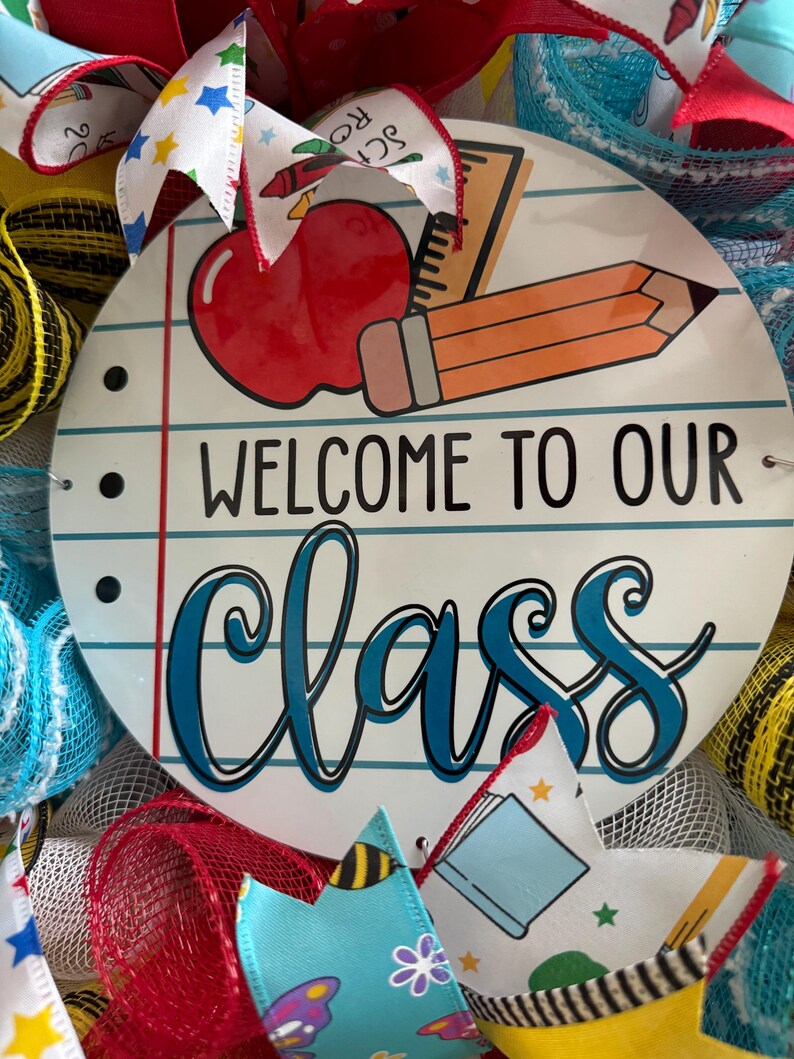 Back to School Classroom Wreath - Etsy