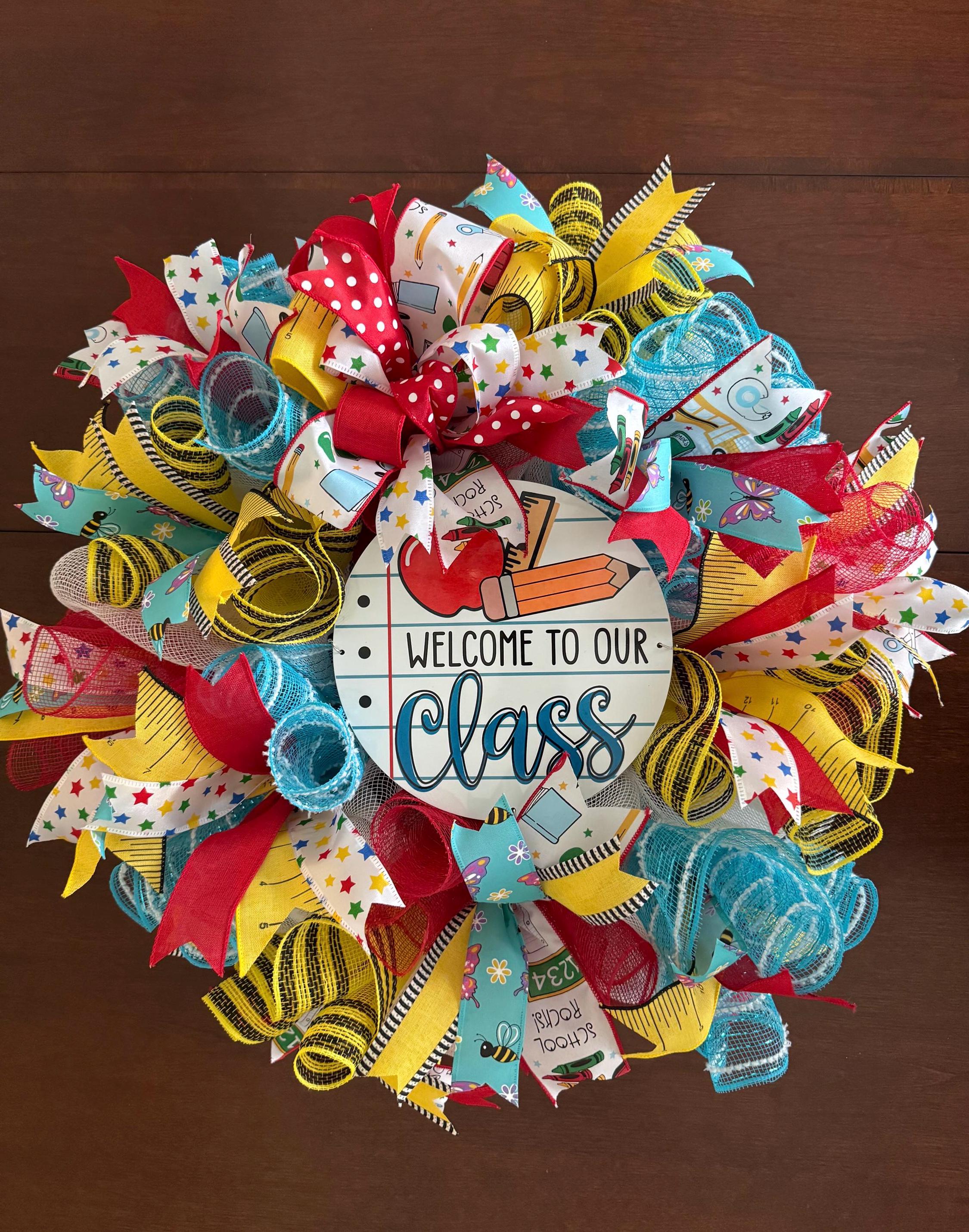 Back to School Classroom Wreath - Etsy