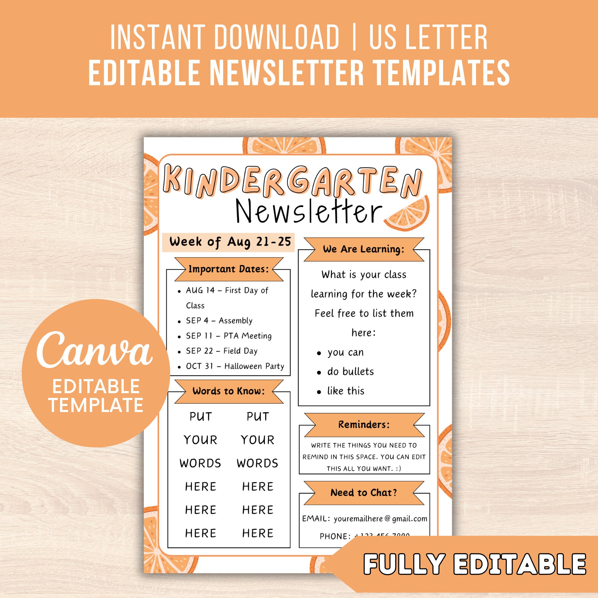 EDITABLE Classroom Newsletter Template Newsletter Template School ...