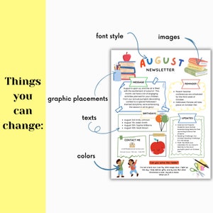 August Classroom Newsletter Template Printable Monthly Teacher Template ...