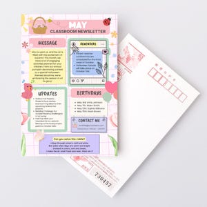 Editable May Spring Classroom Newsletter Template Monthly Teacher ...