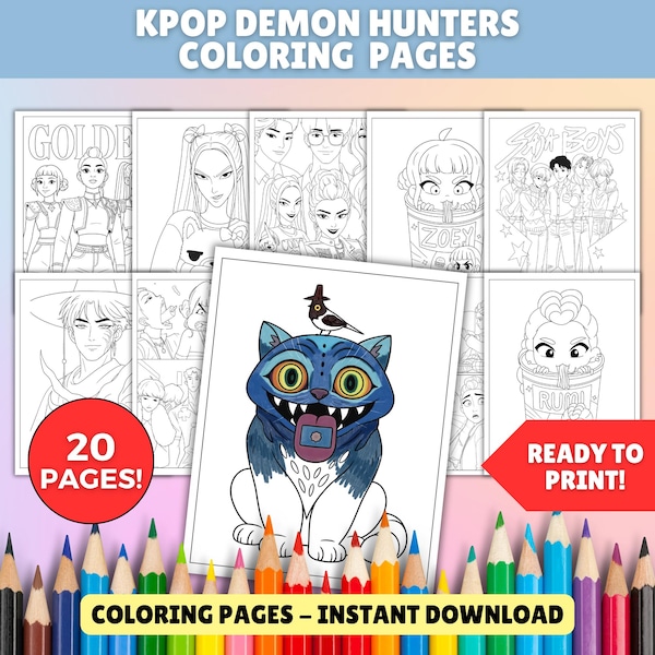 Huntrix Coloring Pages - Etsy