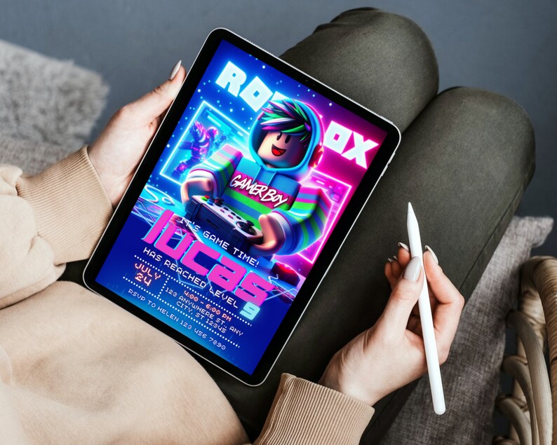 Roblox Invitation Roblox Invite Roblox Birthday Invitation Gamer ...