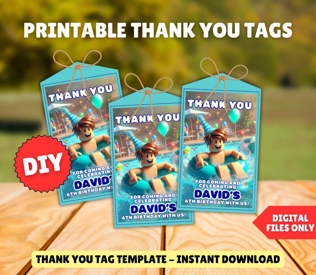 Editable Blox Thank You Tags Printable Template Customized DIY Thank ...