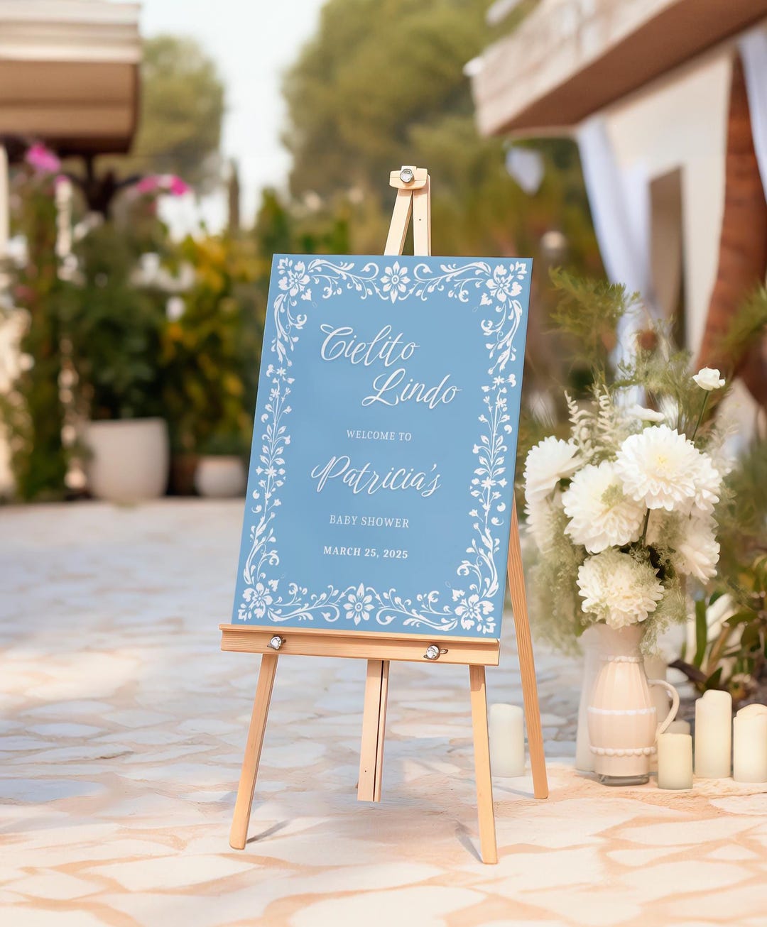 Cielito Lindo Baby Shower Welcome Sign: Pastel Blue Talavera (printable ...