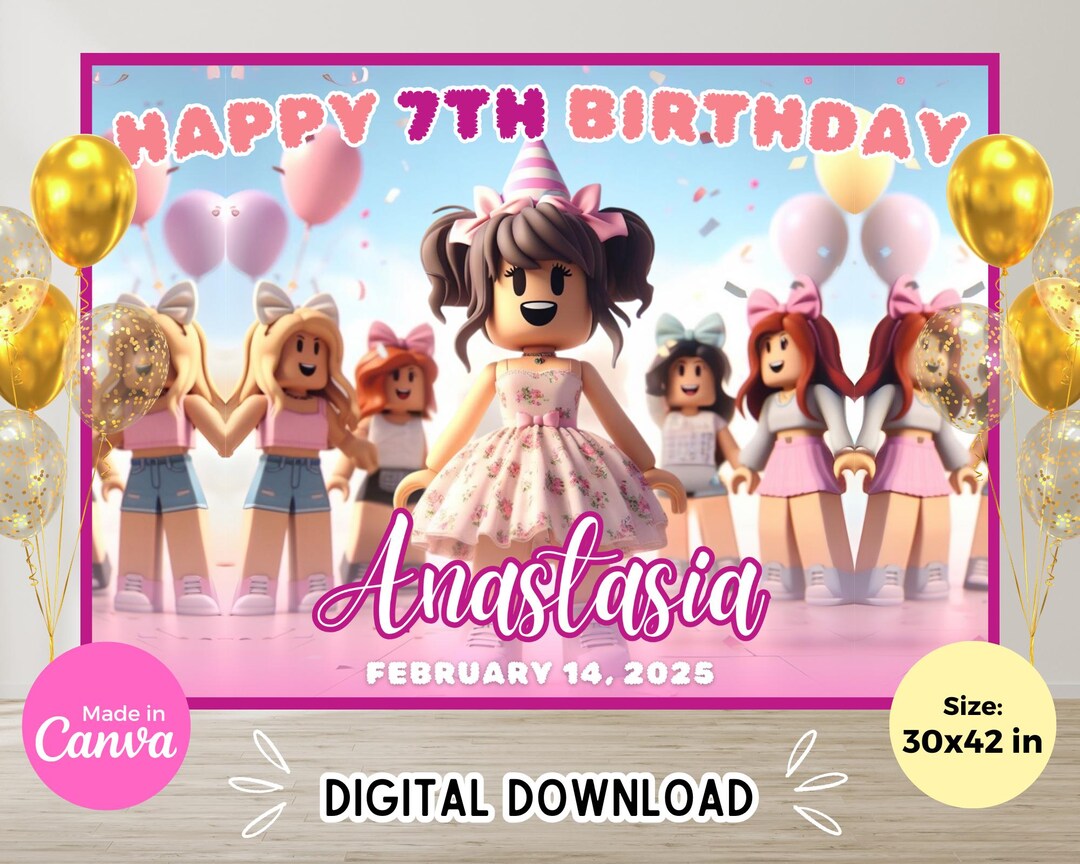 Blox Theme Birthday Banner Template, Video Gamer Birthday Decorations ...