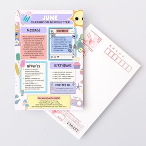 Editable June Newsletter Template Monthly Teacher Template Summer ...