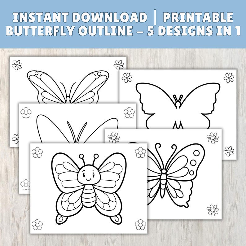 Design Your Own Butterfly Coloring Page Printable PDF, Spring Kids ...