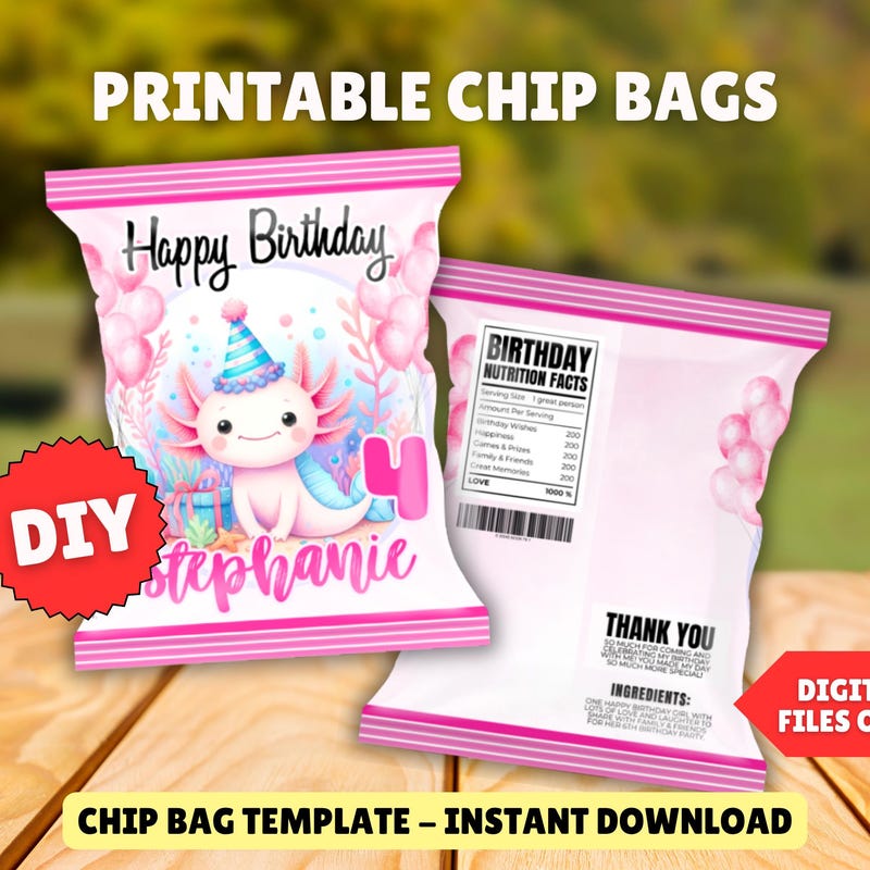 Pink and Yellow Chip Bag - Etsy