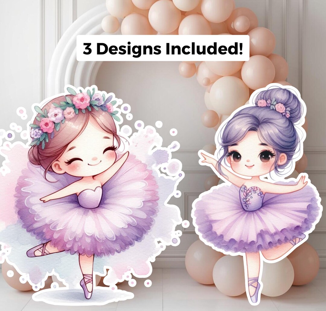 Printable Purple Ballerina Party Standee, Ballet Theme Birthday Decor ...