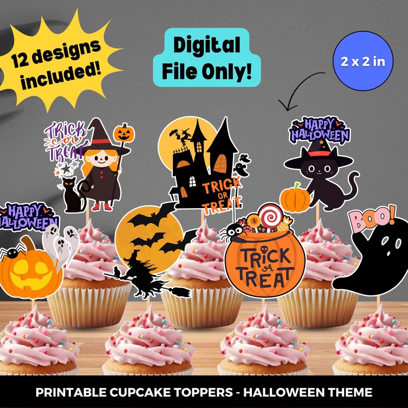 Halloween Cupcake Toppers - Etsy