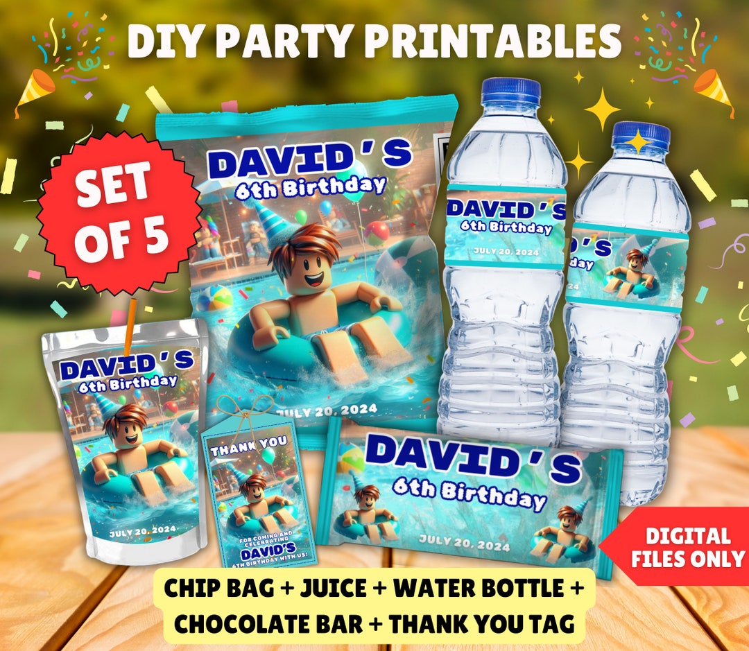 Customized Blox Boy Gamer Chip Bag Juice Label Water Bottle Label Pool ...