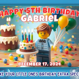 Editable Building Block Birthday Banner Boy Party Decorations Party ...