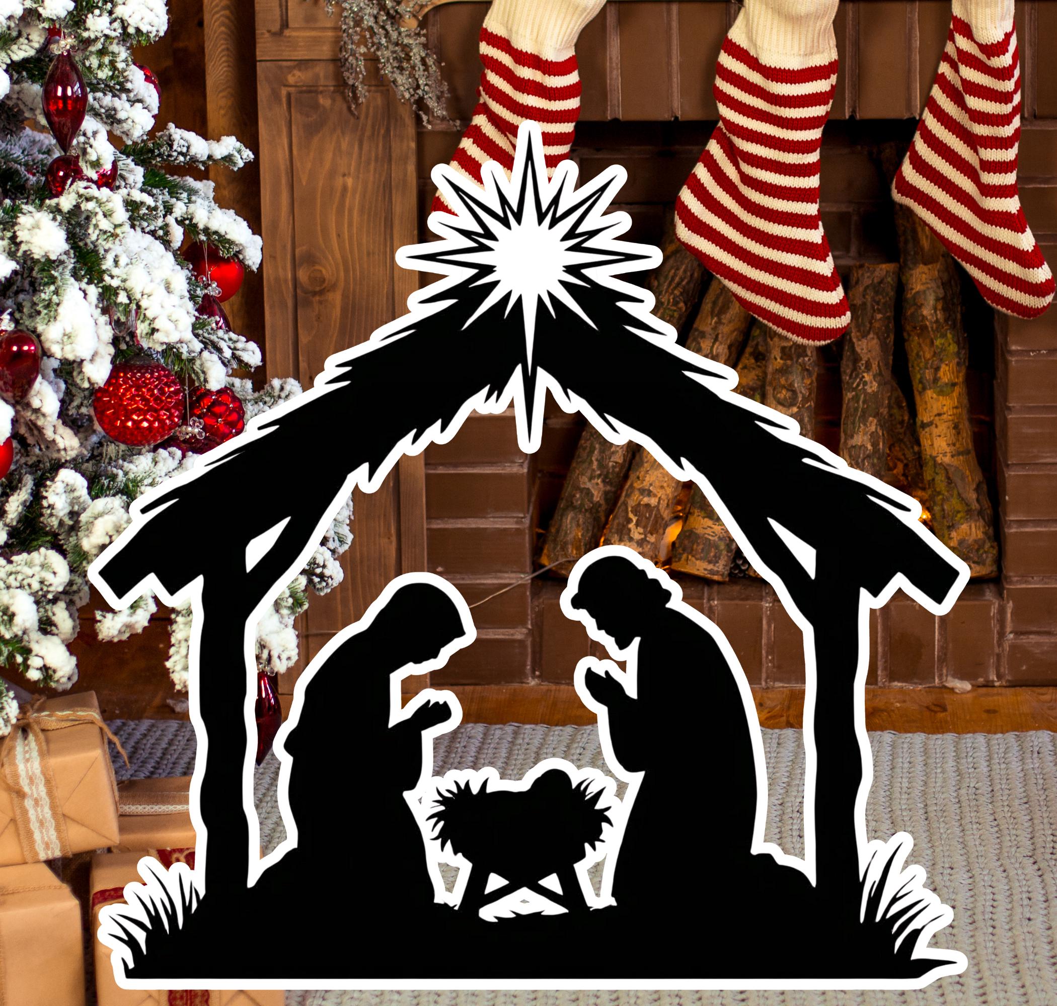 Printable Christmas Nativity Template, Trace and Cut Nativity ...
