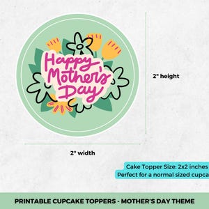 Printable Mother's Day Cupcake Topper PNG, Best Mom Ever Party Decor ...