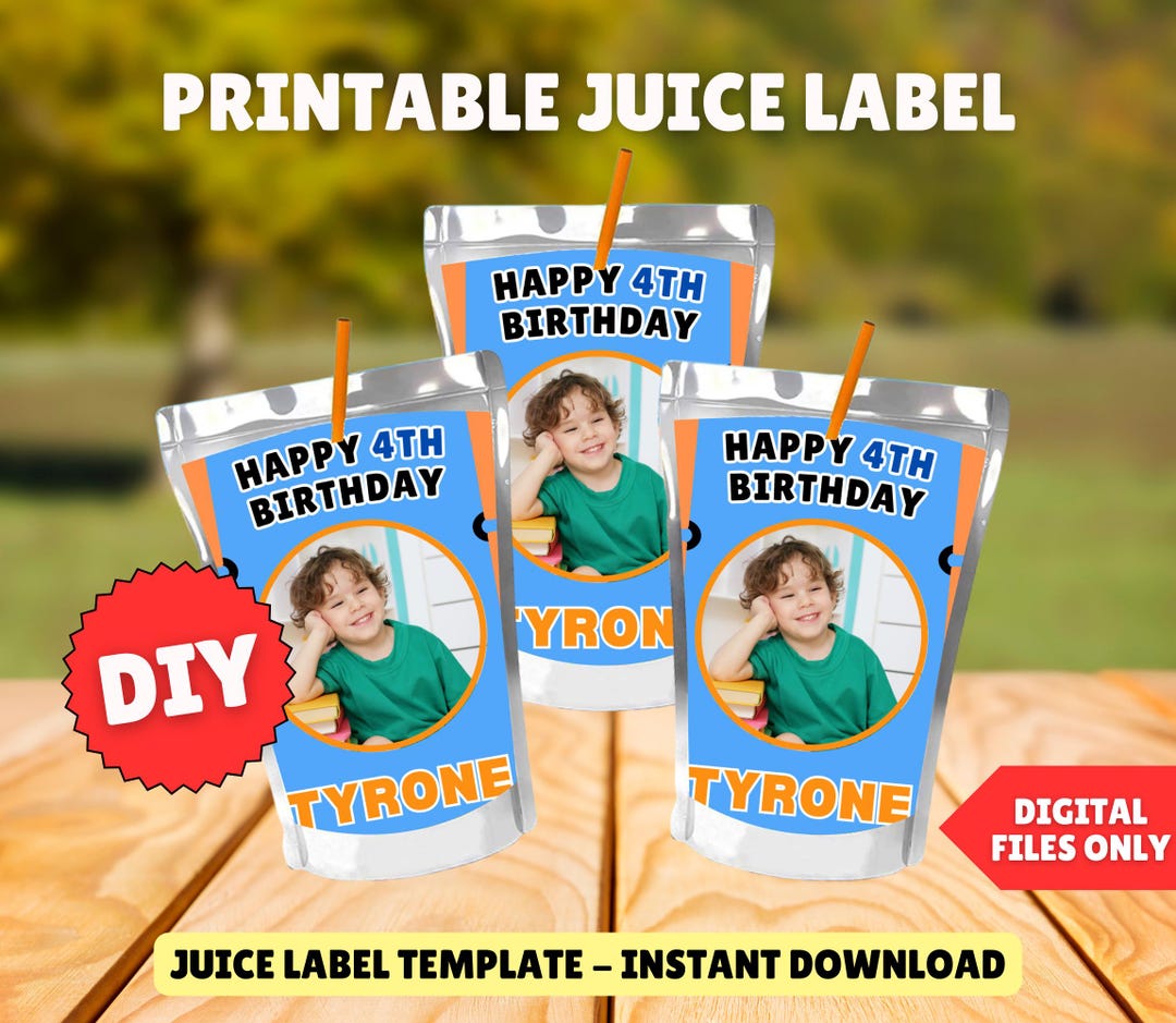 Juice Label With Picture Printable Template Custom DIY Capri Sun ...