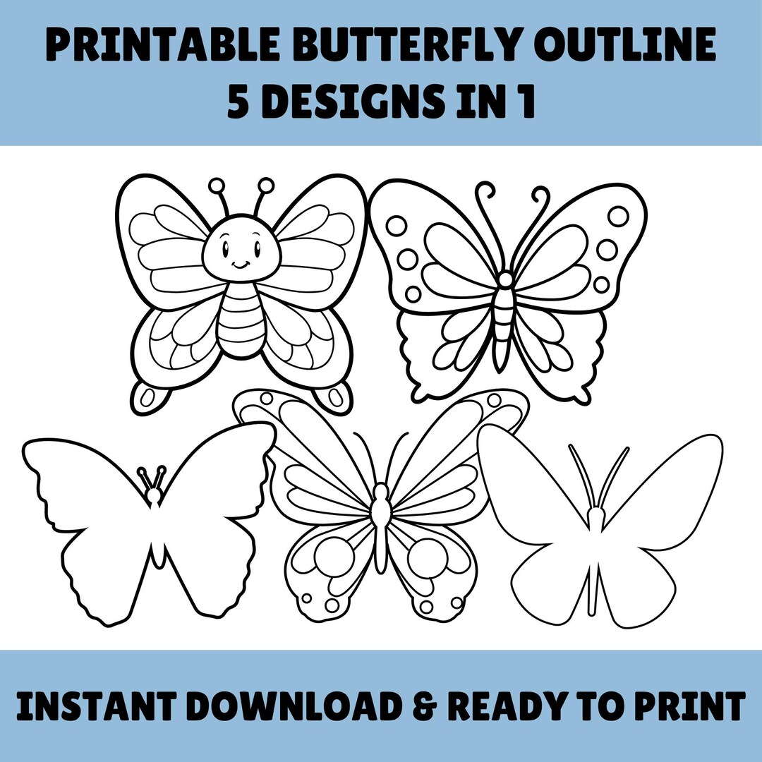 Design Your Own Butterfly Printable PDF Butterfly Coloring Page Spring ...