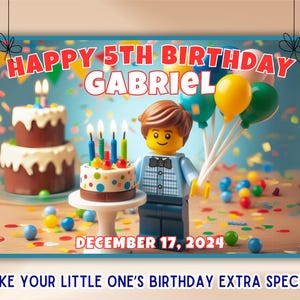 Editable Building Block Birthday Banner Boy Party Decorations Party ...