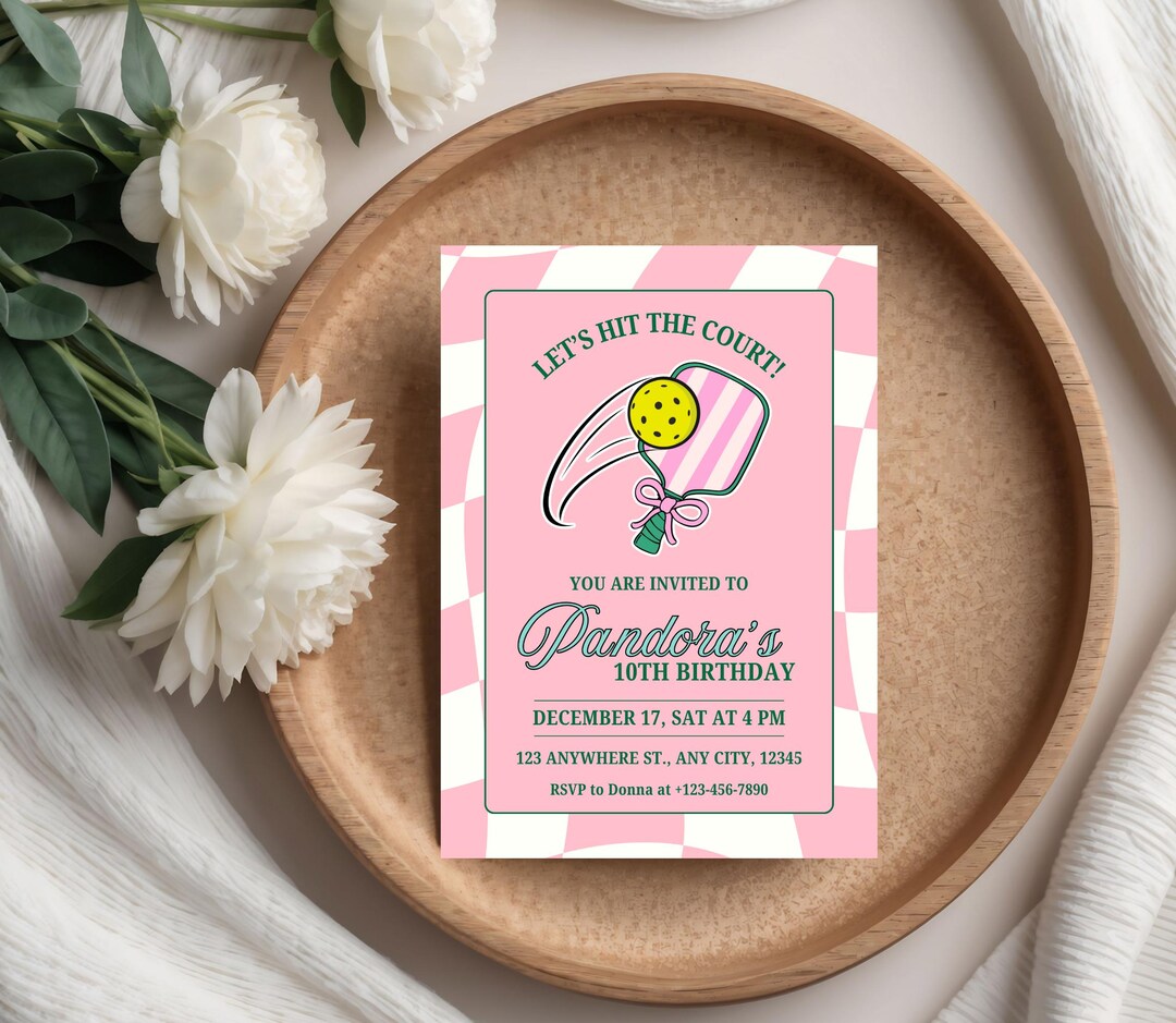 Editable Pickleball Party Invitation Template, Let's Pickle Birthday ...