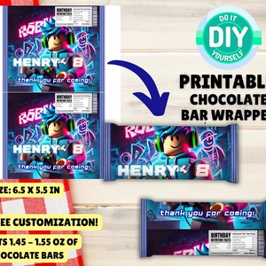 Blox Boy Chip Bag Juice Label Water Bottle Label Birthday Thank You ...