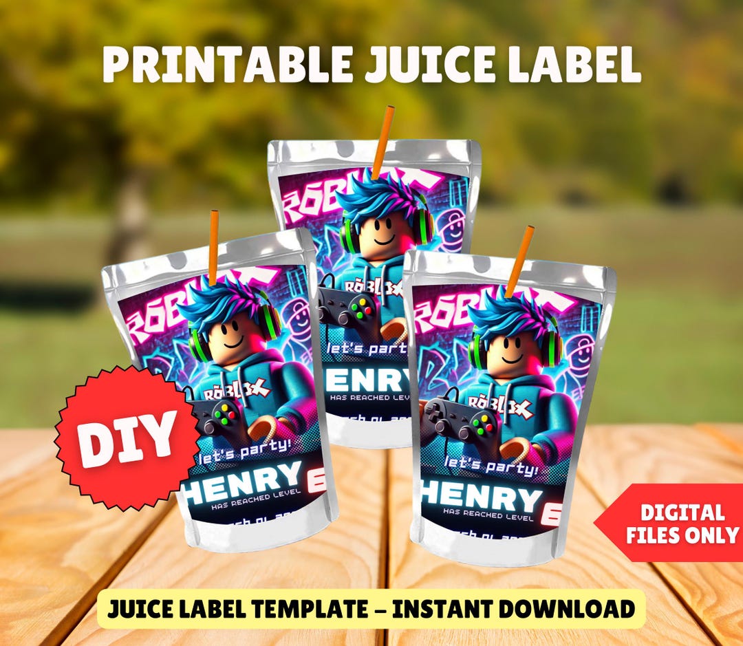Blox Boy Juice Label Printable Template Customized DIY Capri Sun ...
