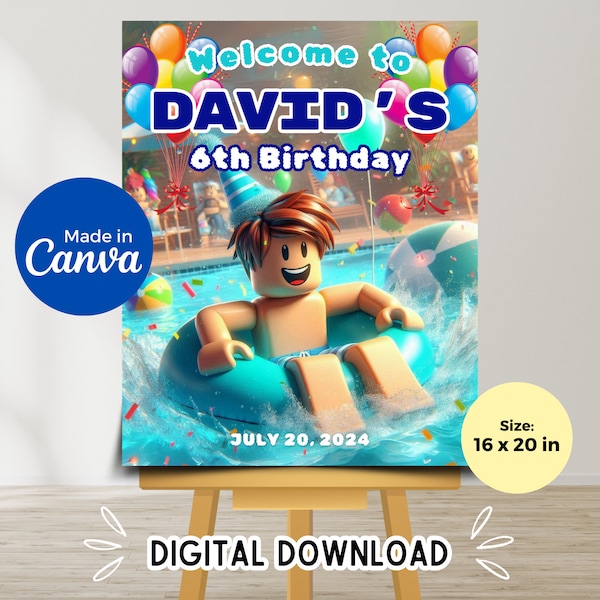 Roblox Boy Birthday Banner - Etsy