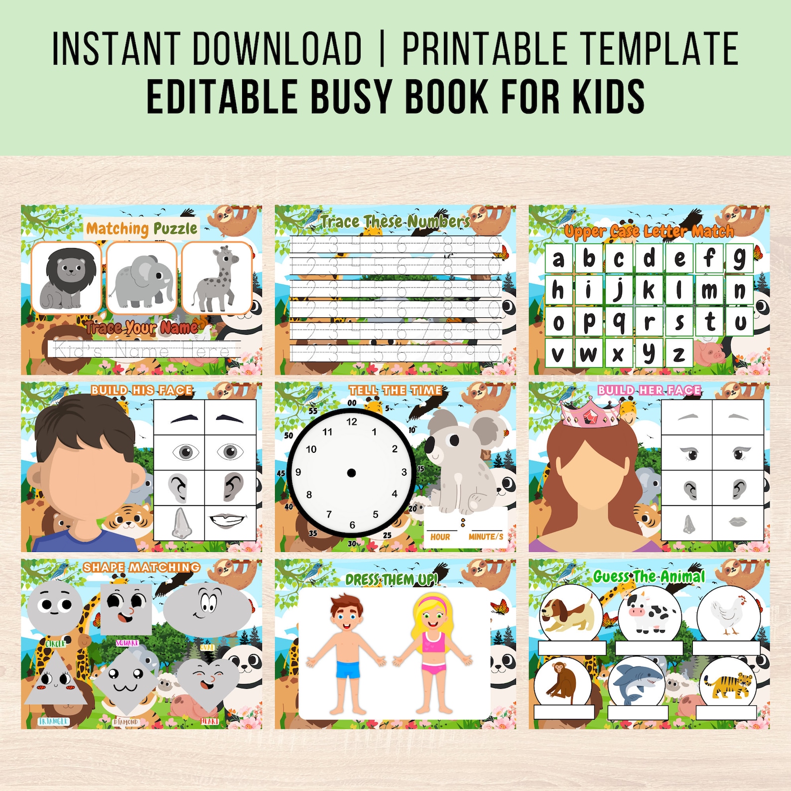 Educational Busy Book for Toddlers & Kids Canva Editable Busy Book ...