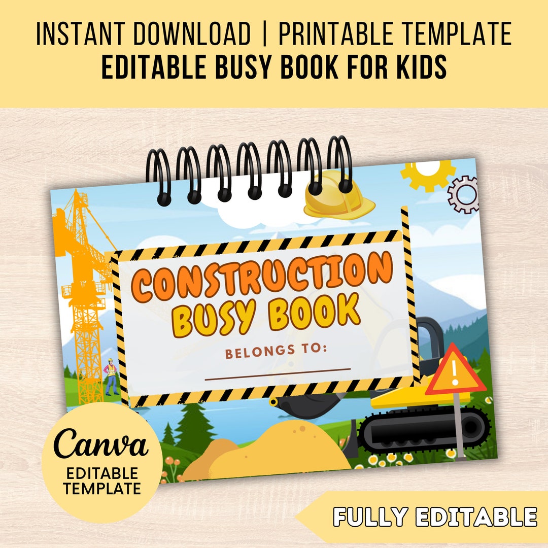 Busy Book Printable for Toddlers Canva Editable Busy Book Template ...