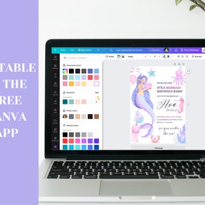 Editable Mermaid Birthday Invitation Printable Under the Sea Birthday ...