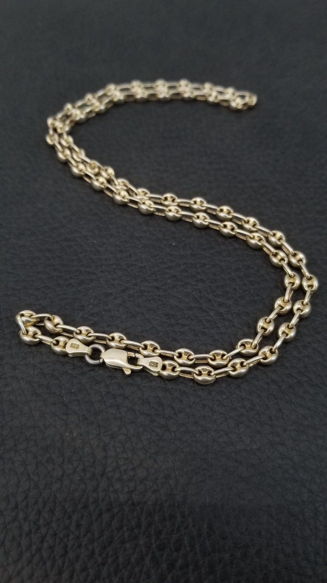 Vintage 925 Solid Sterling Silver Anchor Link Chain 22 - Etsy
