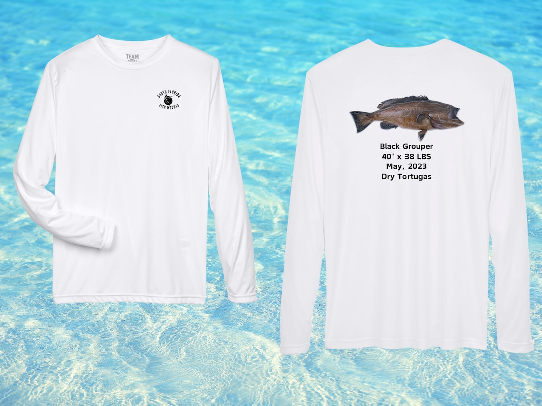 BLACK GROUPER Custom Taxidermy Performance Shirt UPF 30+ - Etsy