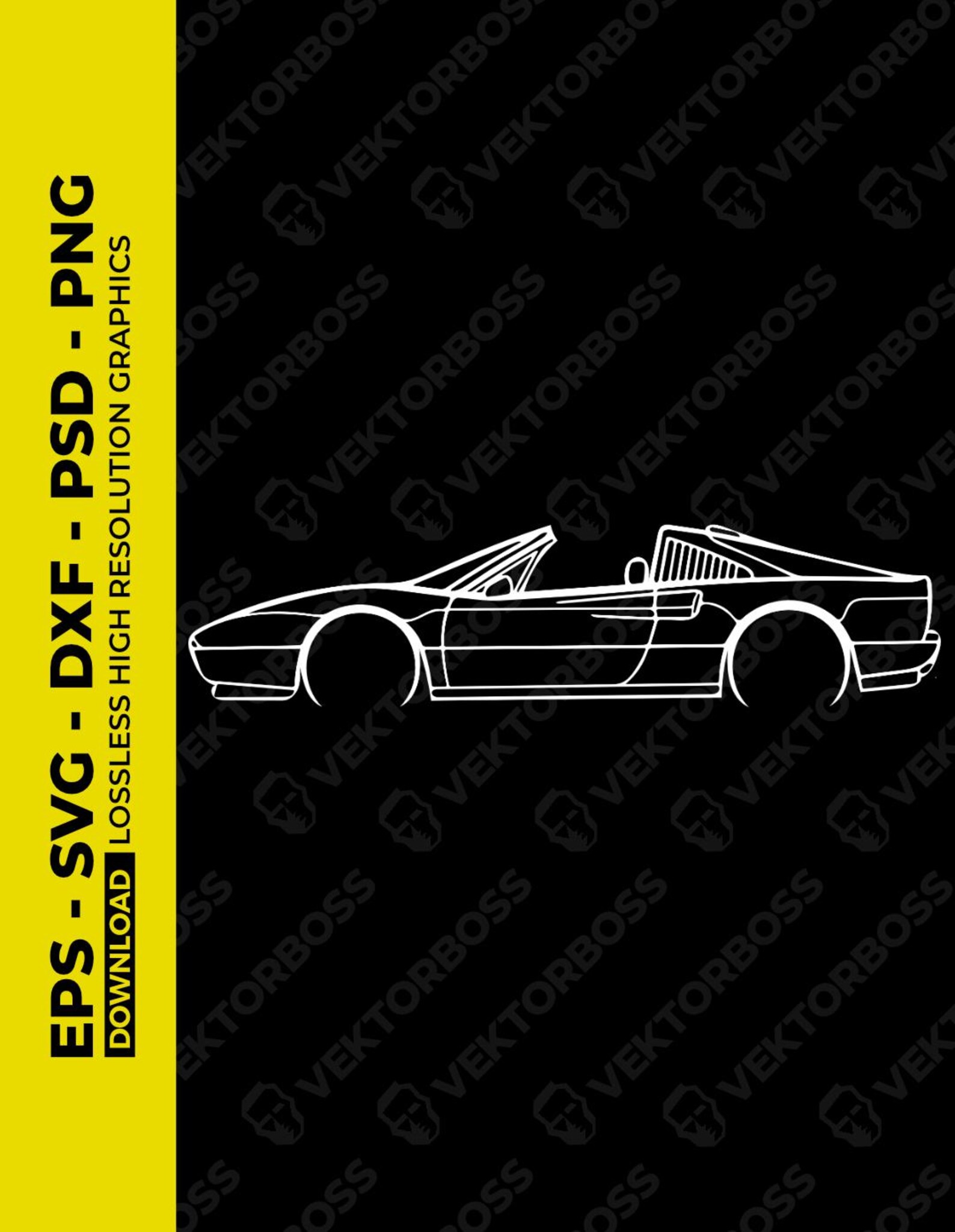 Ferrari 328 GTS SVG, Car Silhouette, Dxf, Psd, Eps, Digital File - Etsy