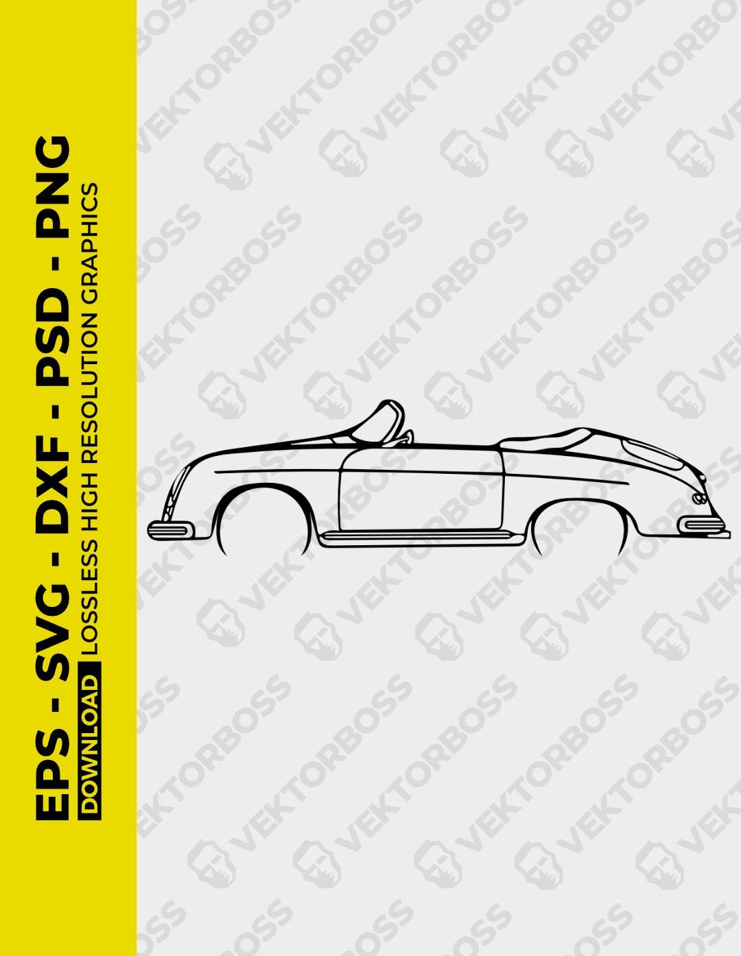 Porsche 356 Speedstar SVG, Car Silhouette, Dxf, Psd, Eps, Digital File ...