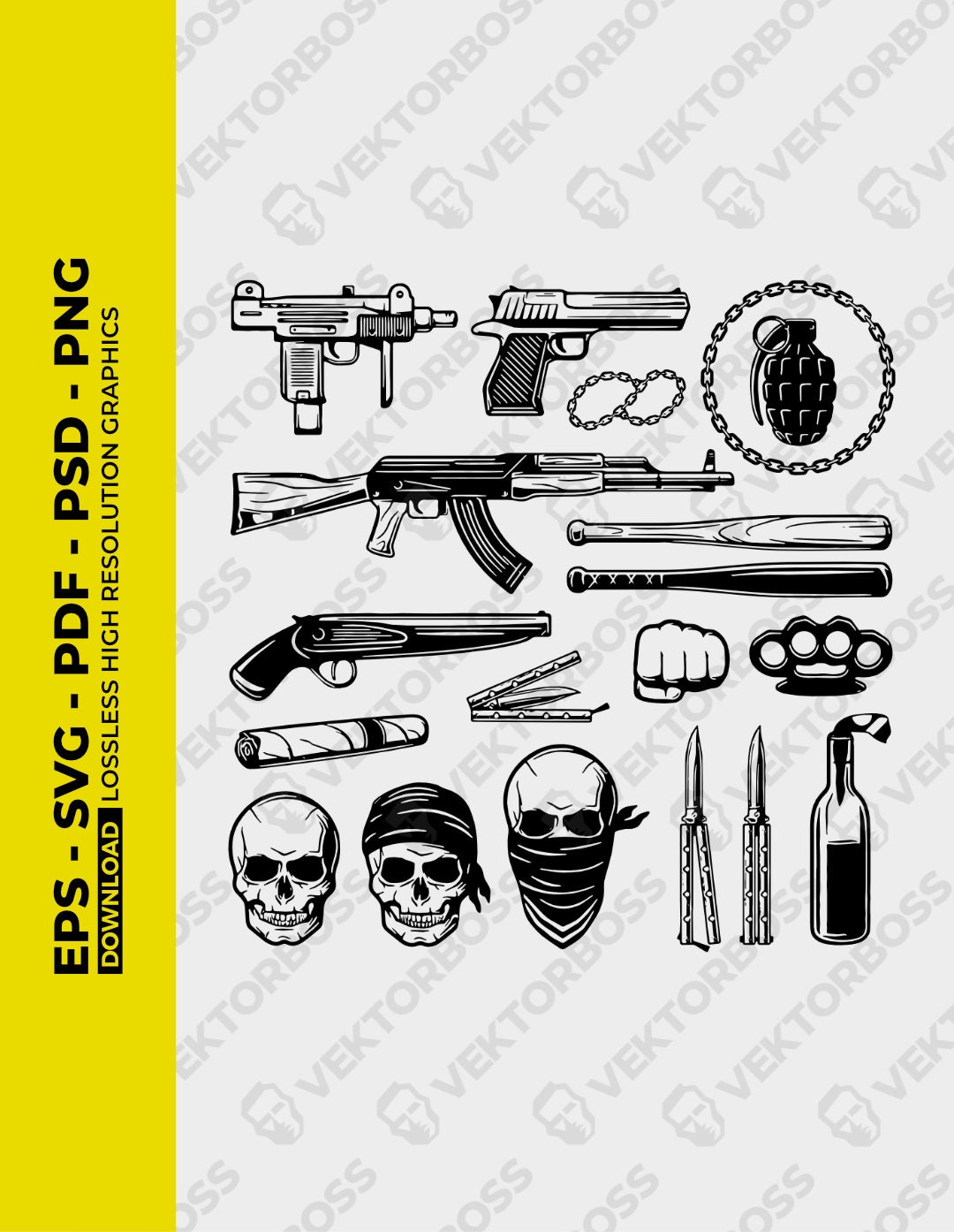 Weapons SVG Knives SVG Skulls SVG Weapons Bundle Svg Knife Bundle Svg ...
