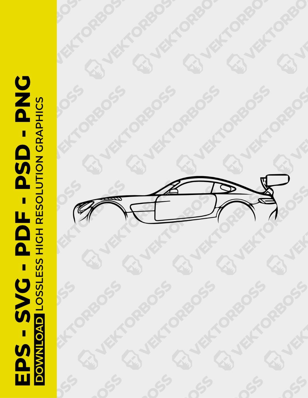 Mercedesbenz AMG GT3 SVG, Car Silhouette, Dxf, Psd, Eps, Digital File ...