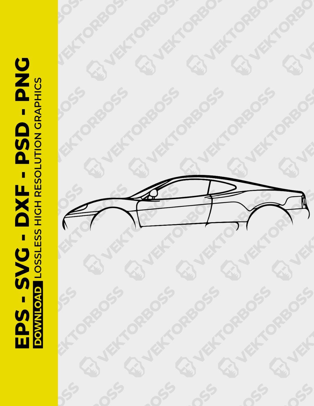Ferrari 360 Modena File, DXF, Svg, Psd, Eps, Png, Car Silhouette, Digital Product for Cutting ...