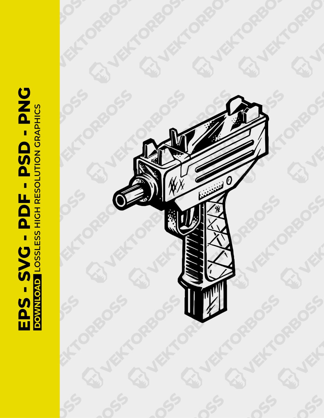 UZI SVG uzi SVG arma svg png psd eps pdf fácil de editar en todos los ...