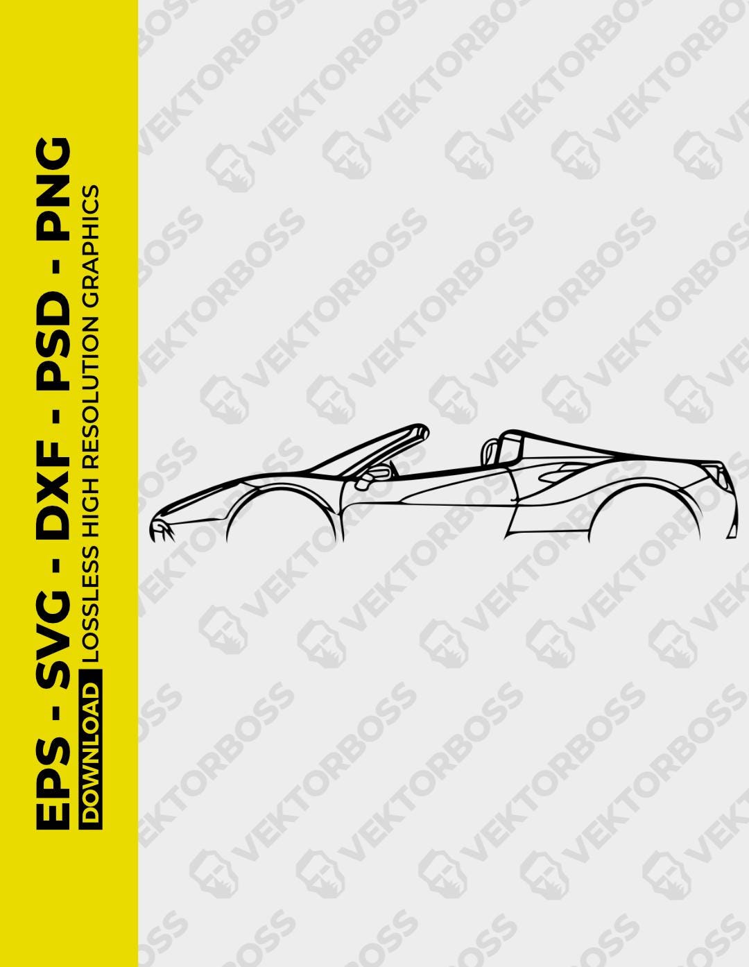 Ferrari 488 Spider File, Car Silhouette DXF, Psd, Svg, Png, Digital ...