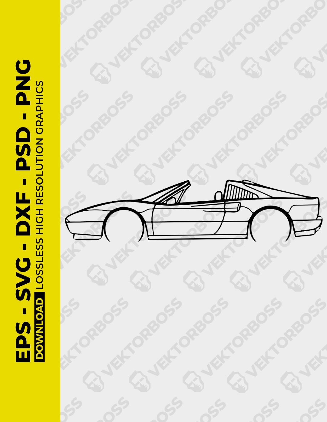 Ferrari 328 GTS SVG, Car Silhouette, Dxf, Psd, Eps, Digital File - Etsy UK