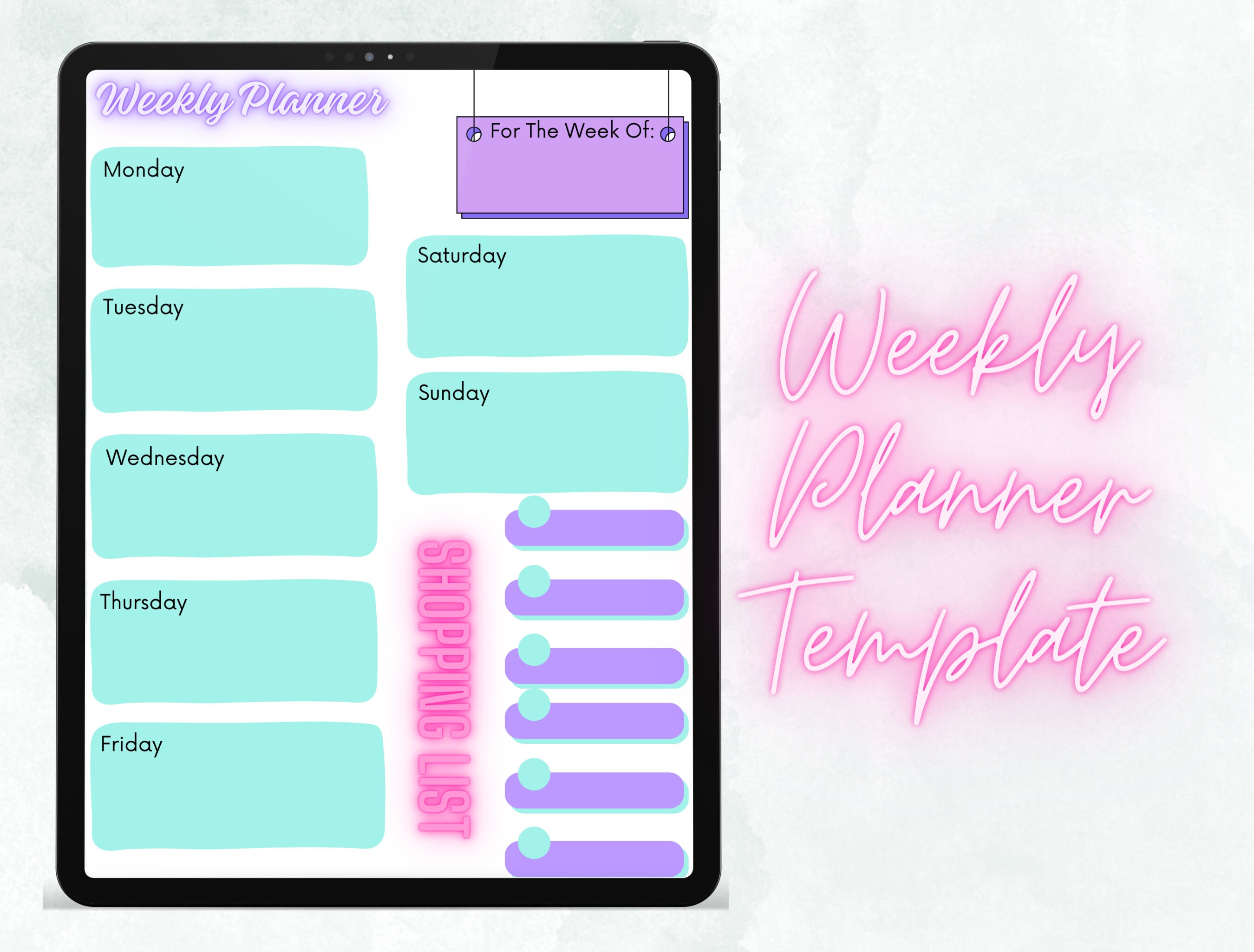 Weekly Planner Template (canva) - Etsy