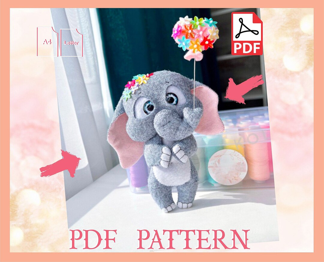 Elephant Felt Pattern Sewing Tutorial - Etsy