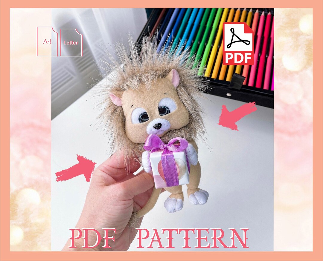 Lion Felt Pattern Sewing Tutorial - Etsy