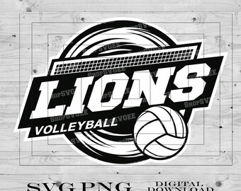 Lady Lions Volleyball, Mascot, Sport Team Logo, SVG, PNG, EPS, Dxf, Jpg ...