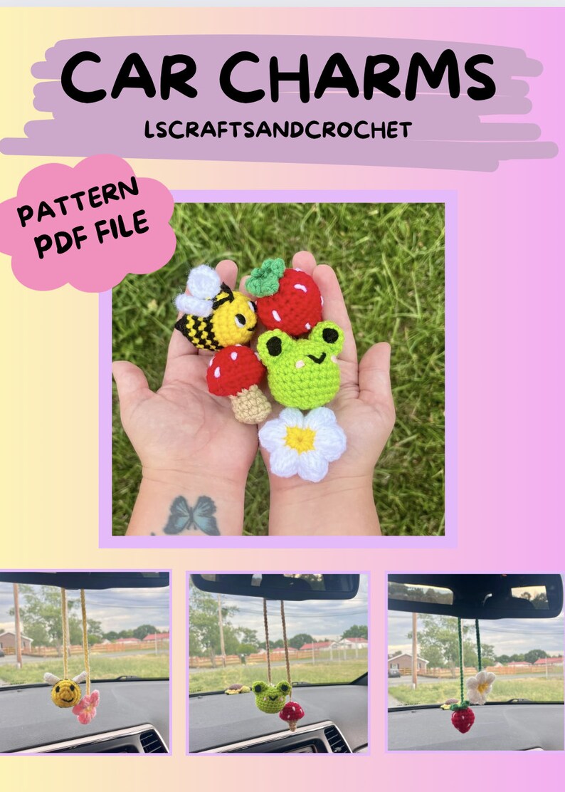 Crochet Car Charms Pattern - Etsy