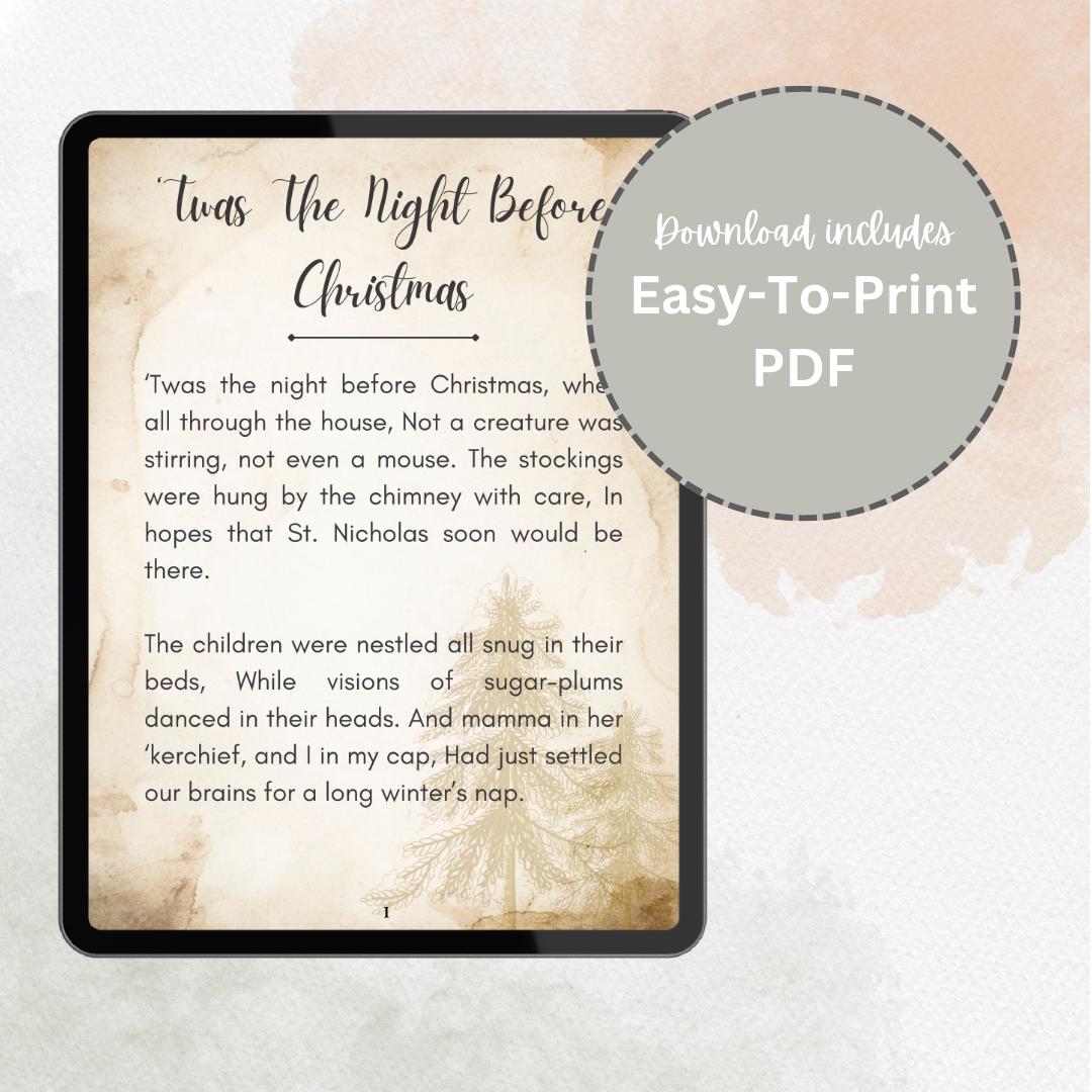 The Night Before Christmas Full Poem Printable Download, Christmas ...