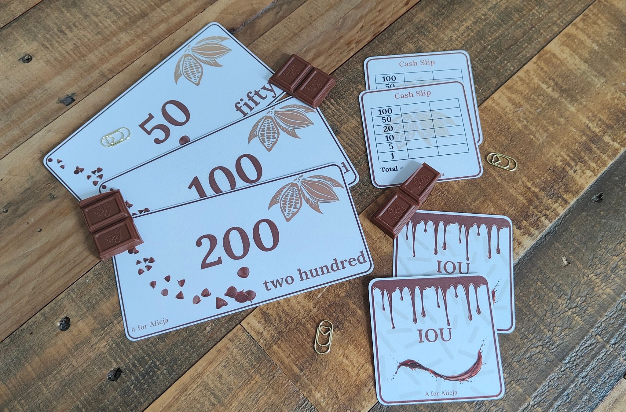 Chocolate Box PDF Add on | IOU Slips, Chocolate Placeholders ...