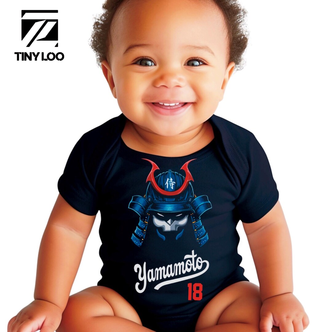 Yoshi Yamamoto Samurai Dodgers Pitcher Graphic Onesie, Gift Los Angeles ...