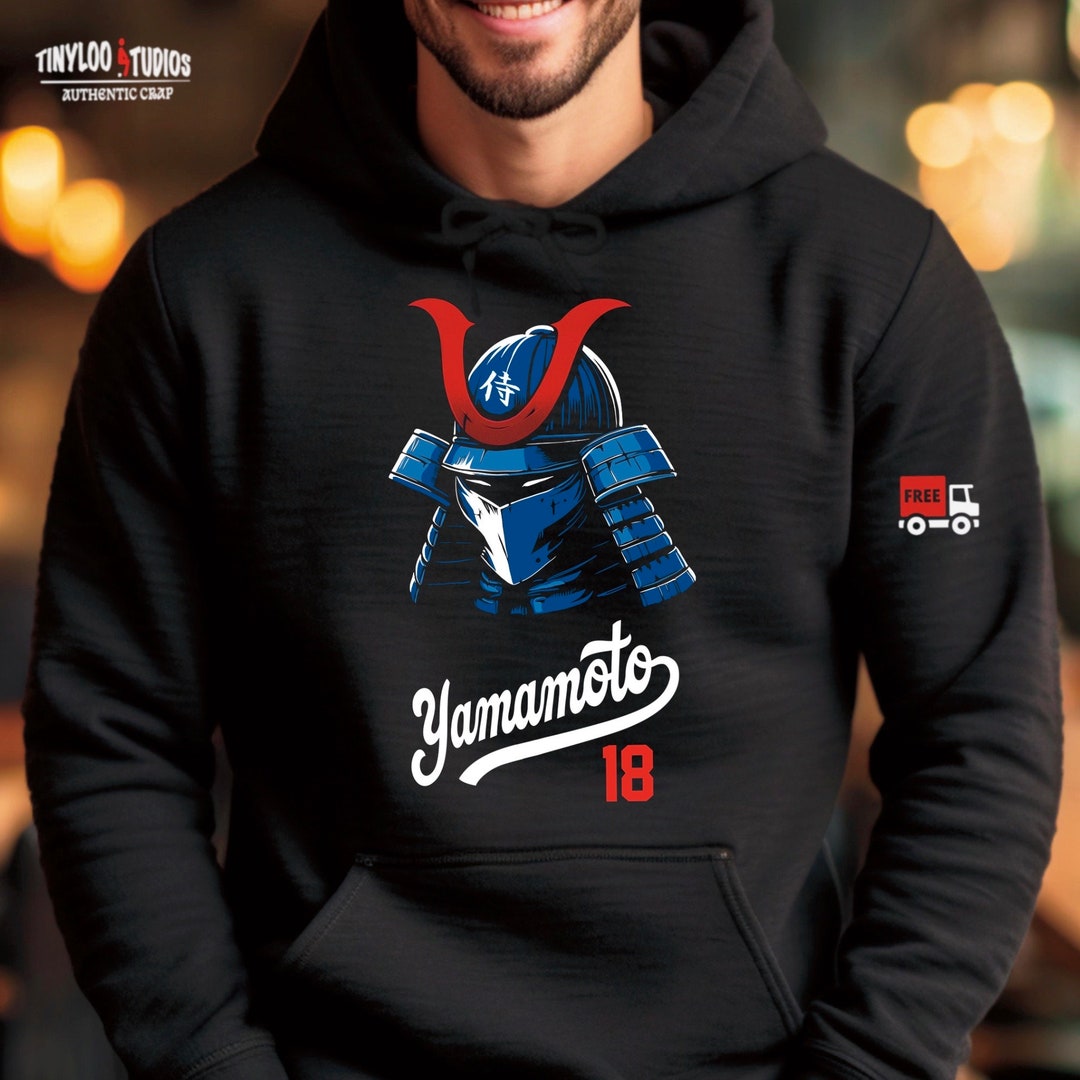 Yoshinobu Yamamoto Samurai LA Dodgers Pitcher Graphic Pullover Hoodie ...